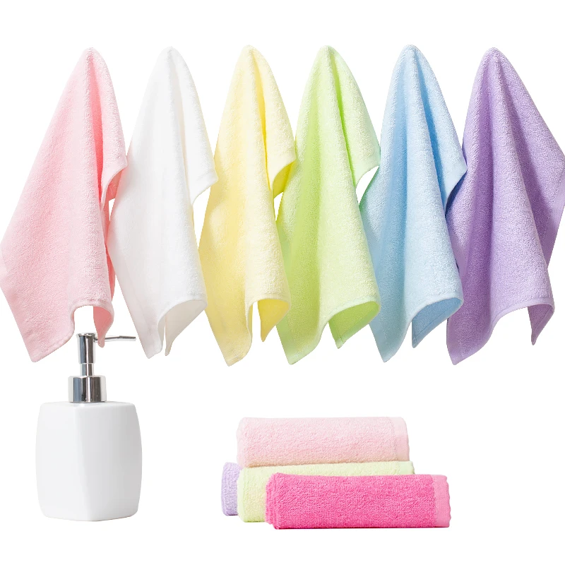 3/6pcs 25x25cm Small Square Towel Bamboo Fiber Kindergarten Kids Baby ...