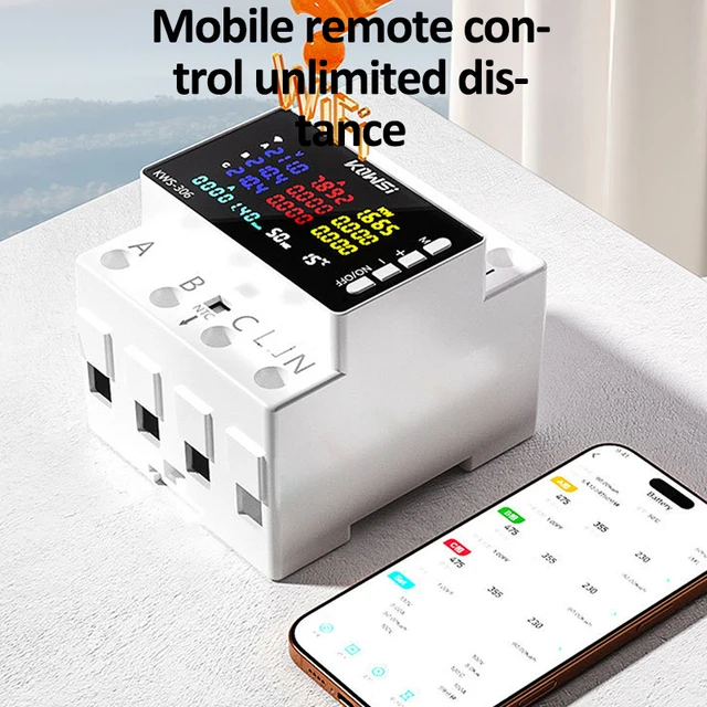 TUYA WiFi Smart 3 Phase Power Energy Meter – 80A DIN Rail Electricity ...