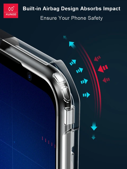 Xundd For Asus ROG Phone 6 6 Pro Case,Airbags Bumper Shockproof Shell,Transparent Back Cover For ...