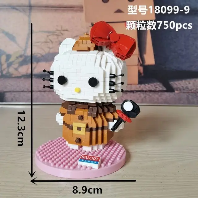 Sanrio Hello Kitty Kuromi Kids Legos Toy Small Particle Assembly ...