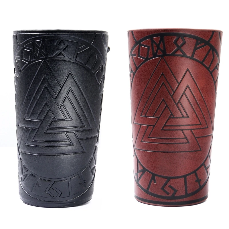 Retro viking bracer couro medieval braço armadura manguito gauntlet ...