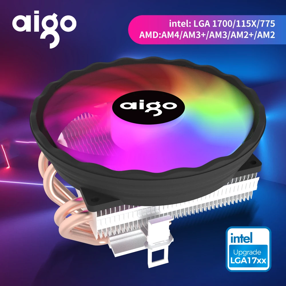 Aigo-ICE400X-4-heat-pipes-cpu-cooler-Fan-RGB-4pin-PWM-Computer-Case-Fan ...