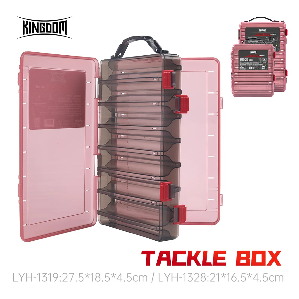 Kingdom Fishing Tackle Box 14 Compartment Double-Side High-Strength ...