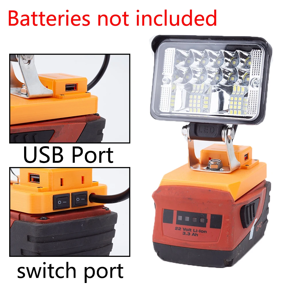 Portable-LED-Work-Light-Wireless-w-USB-Outdoor-For-HILTI-22V-B22-Max ...