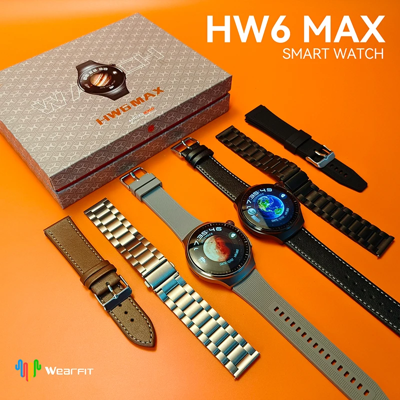 HW6 max AMOLED avec trois Bracelets SILVER - KATEK Smartwatch & Electronics