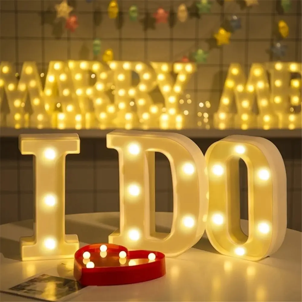 Alphabet LED Night Lights Luminous Number Letter Lamp 16cm Letter Light ...