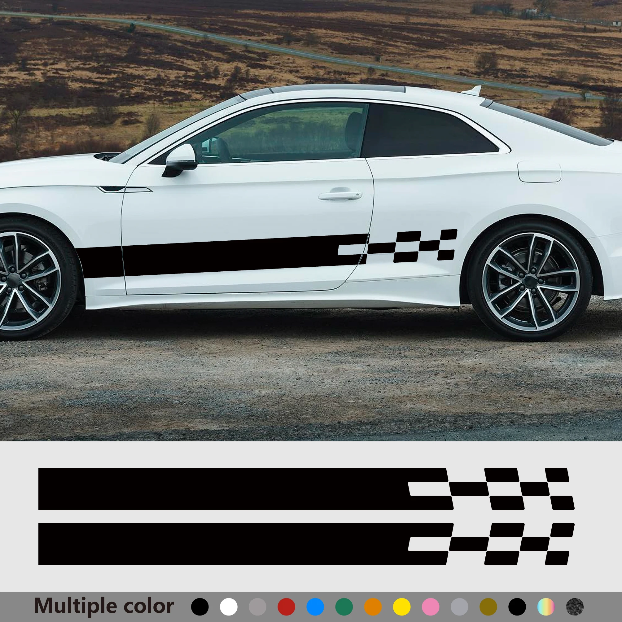 2Pcs-Car-Side-Door-Sticker-230x18CM-Auto-Body-Trim-Vinyl-Film-Decal ...