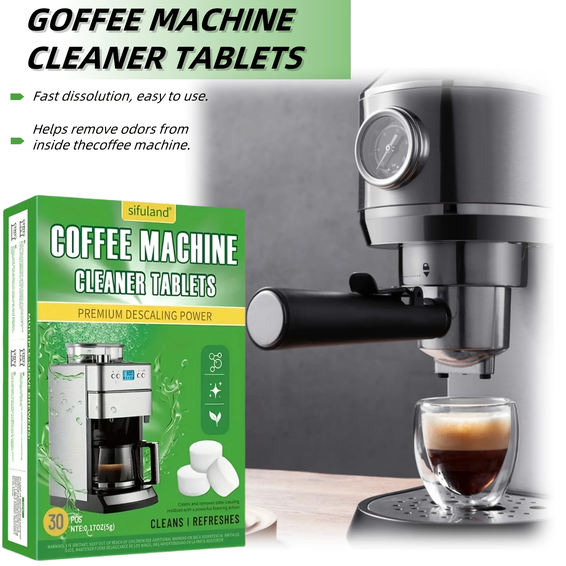 Coffee & Espresso Machine Cleaning Tabs,30 Count, Premium Descaling and ...