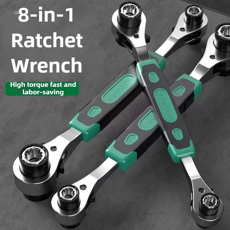 BAOLIAN 8-in-1 Multifunctional Ratchet Wrench with Bi-directional ...