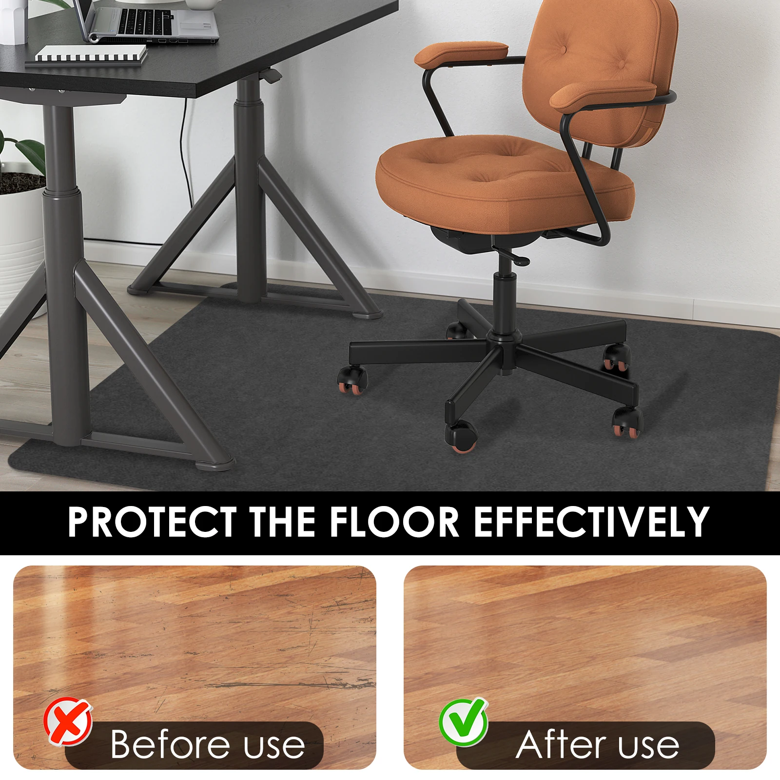 1 2Pcs Office Chair Mat 90x140cm Anti Slip Desk Chair Mat Hardwood Floor Protector Polyester Under Desk Rug for Home Tile Floors AliExpress