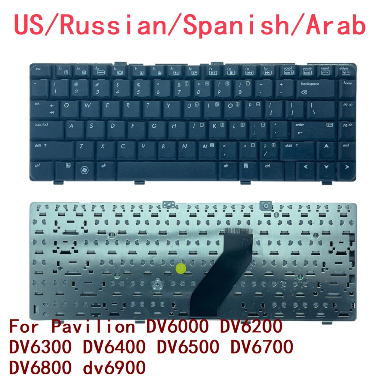 New-US-Russian-Spanish-Arab-Laptop-Keyboard-For-HP-Pavilion-DV6000 ...