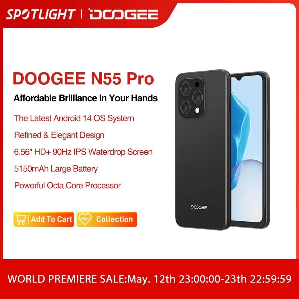 DOOGEE-N55-Pro-Smartphone-Estreia-Mundial-L1-6-56-90Hz-IPS-6GB-RAM ...