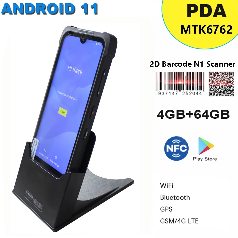 Rugged Android 11 PDA with 4GB+64GB 2D Barcode Scanner 4G WiFi GPS NFC ...