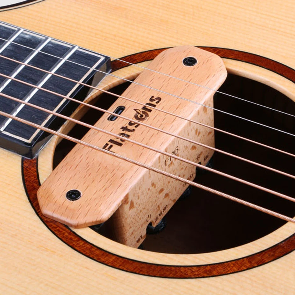 FLATSONS FR6 BT Guitar Pickup Soundhole Rechargeable Pickup with ...
