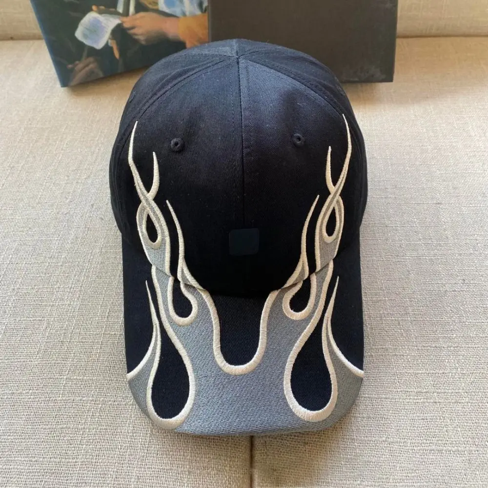 Flame-Embroidery-Baseball-Hat-Lightweight-Breathable-Peaked-Cap ...