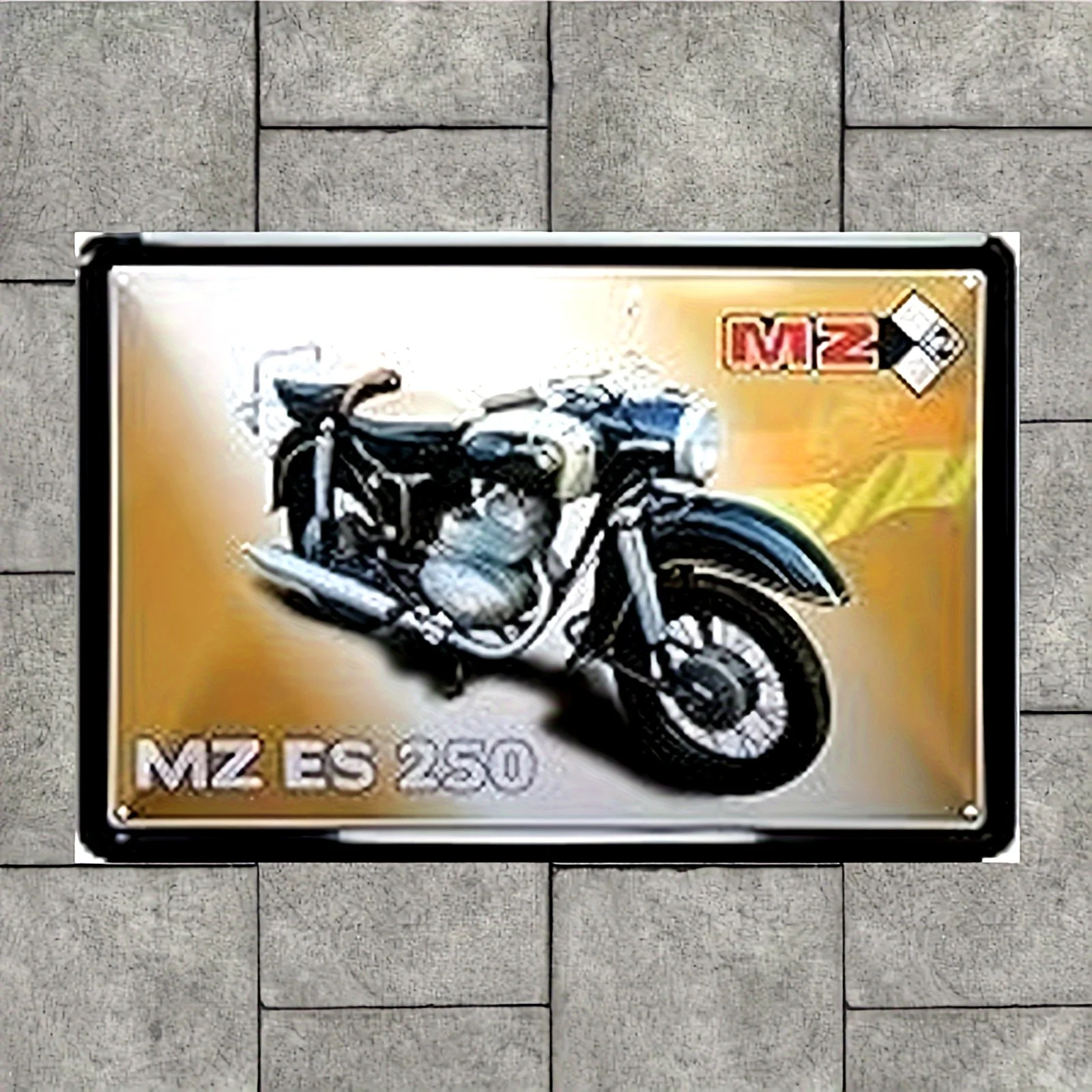 Vintage MZ ES 250 Motorcycle Tin Sign - Retro GDR Historical Nostalgia ...