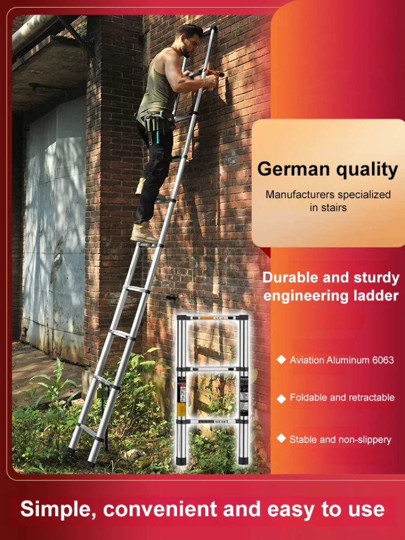 household-Multi-functional-stainless-steel-telescopic-straight-ladder ...