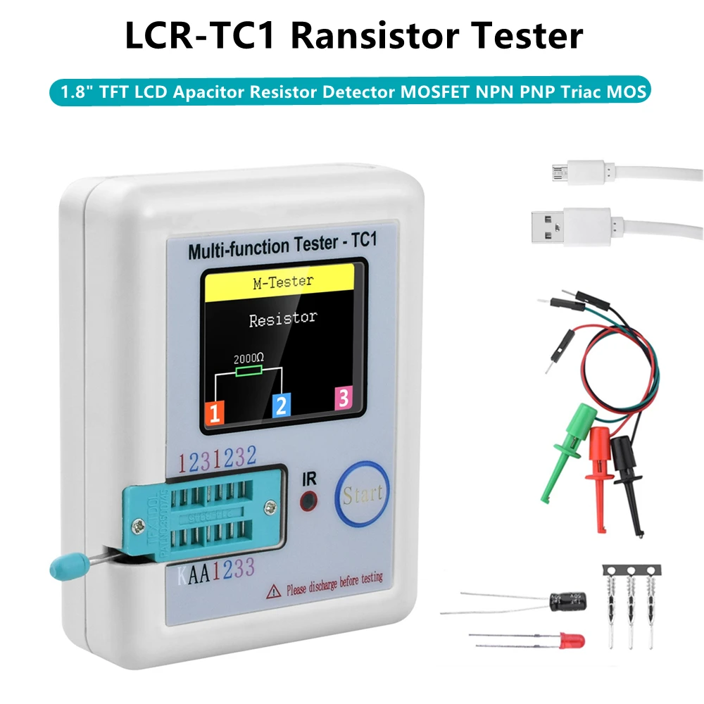 LCR TC1 LCR T7 display lcd multi metro testador de transistor diodo ...