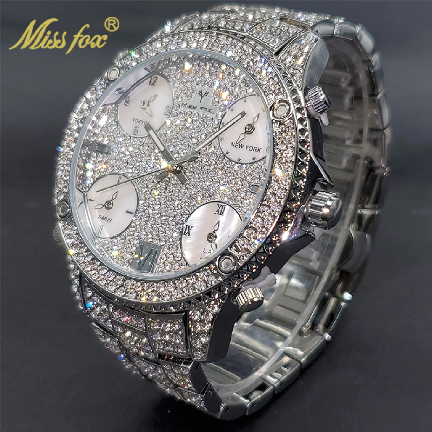 Hot-Brand-Large-Men-Quartz-Watches-With-Moissanite-Bracelet-Big-Bezel ...