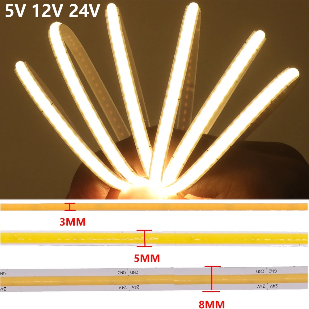 Flex-vel-Dimmable-PCB-COB-LED-Strip-Fita-Ilumina-o-Linear-Alta ...