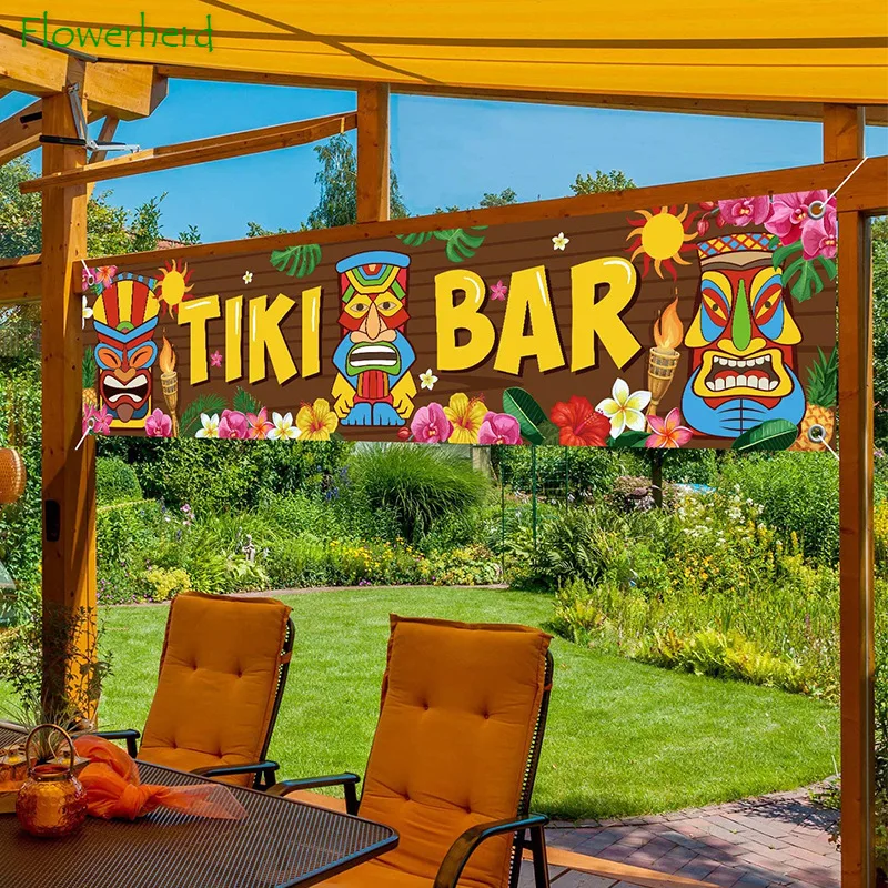 Tiki Banner Happy Luau Party Decoration Tiki Totem Tiki Bar Aloha Scene ...
