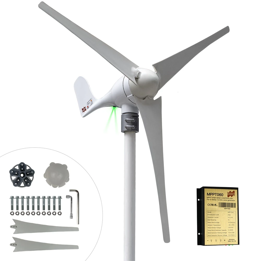 400w 12v 24v Ac Small Wind Turbine Generator With Controller Windmill ...