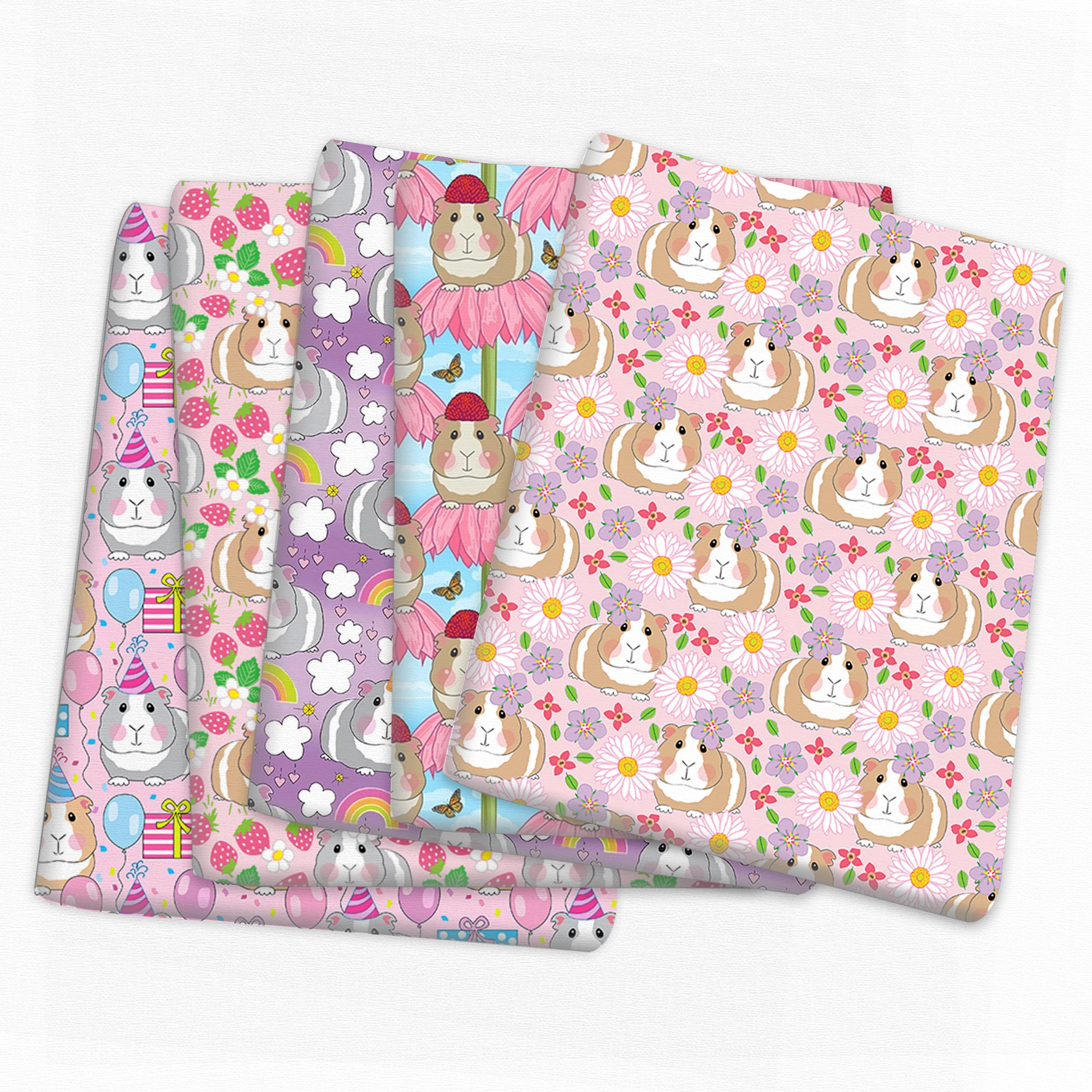 50-145cm-Patchwork-Guinea-Pig-Pink-Polyester-Cotton-Fabric-For-Tissue ...