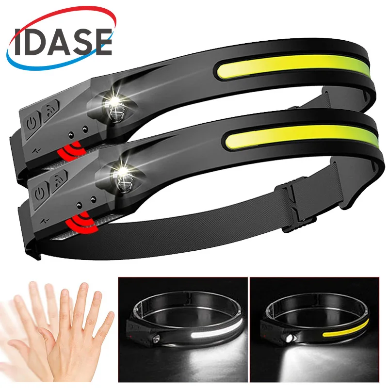 Induction Headlamp Cob Led Head Lamp With Built-in Battery Flashlight ...