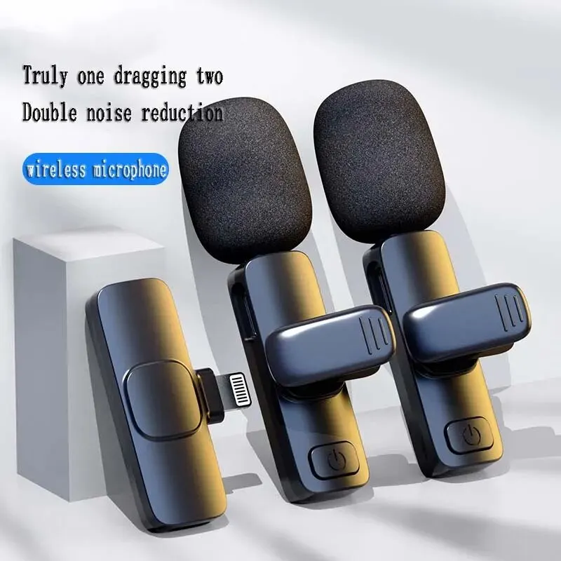 Professional-Wireless-Lavalier-Microphone-K1-Pair-Of-2-Fingertip-Size ...