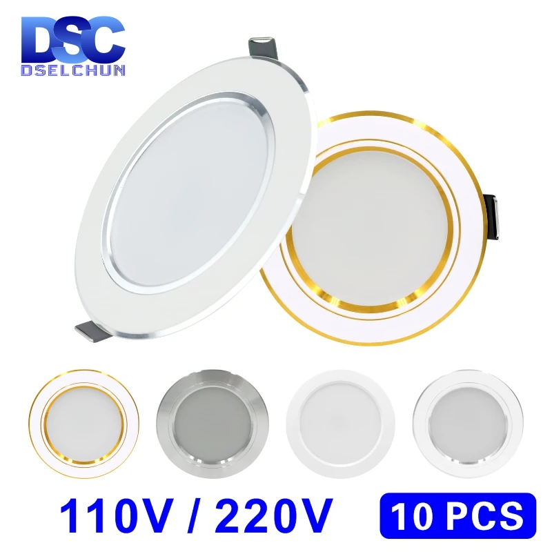 10pcs-lot-110V-220V-Led-Downlight-5W-9W-12W-15W-18W-Recessed-Ceiling ...