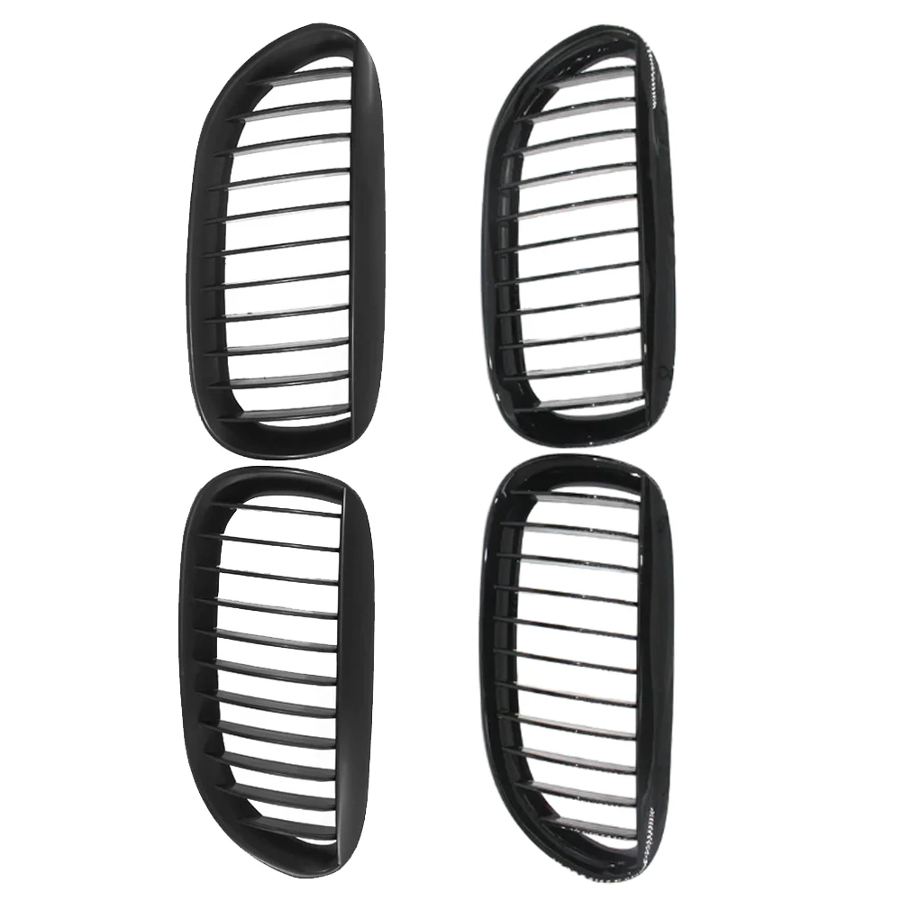 2pcs Front Bumper Kidney Grill Grille Gloss Black Racing Grills For BMW ...