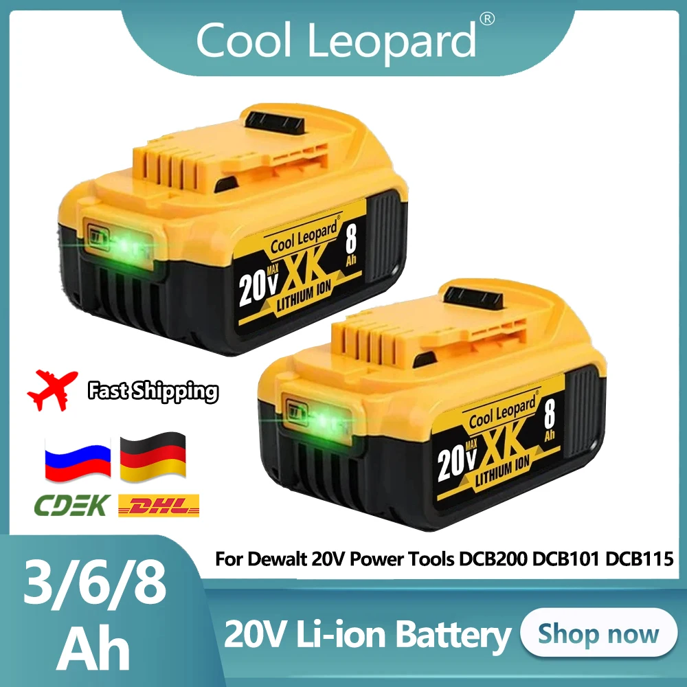 New-Genuine-18V-20-Volt-MAX-6-0Ah-8-0Ah-DCB200-Replacement-Li-ion ...