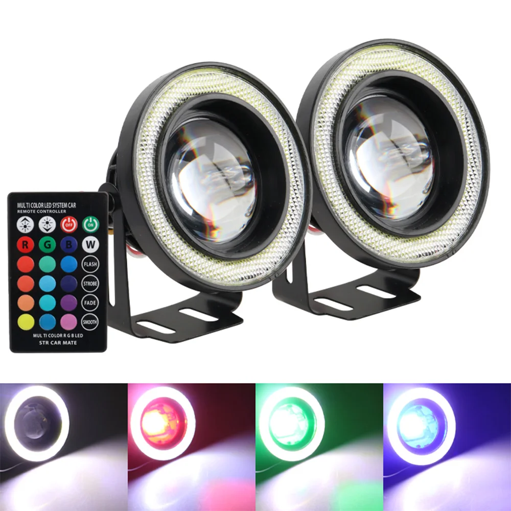 rgb-angel-eye-fog-light-3inch-3-5inch-car-Headlamps-Daytime-running ...