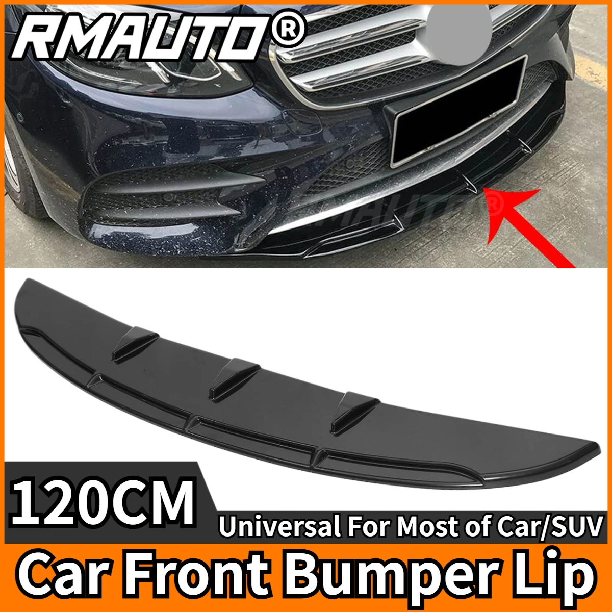 120CM-Universal-Front-Bumper-Lip-Splitter-Spoiler-Bumper-Guard-Diffuser ...
