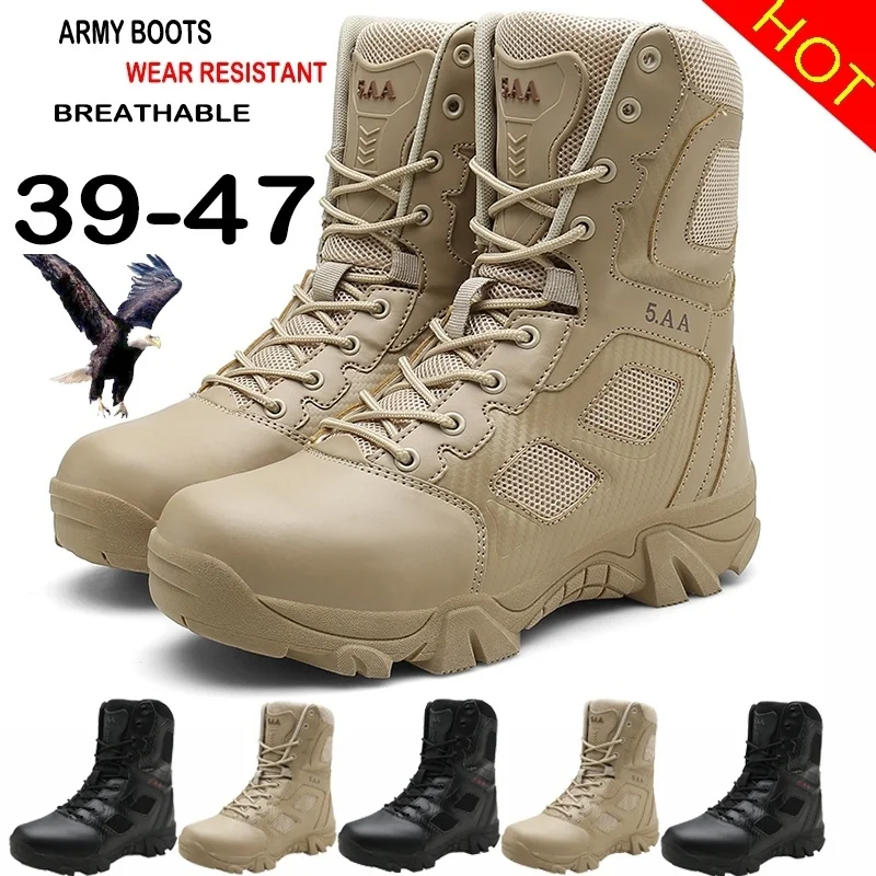 Delta-Military-Tactical-Boots-Leather-Desert-Outdoor-Combat-Army-Boots ...