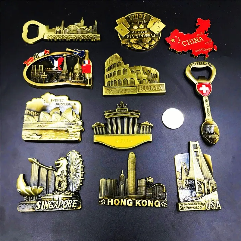 Metal Original Fridge Magnets Country Tourist Souvenir Magnetic Magnets ...