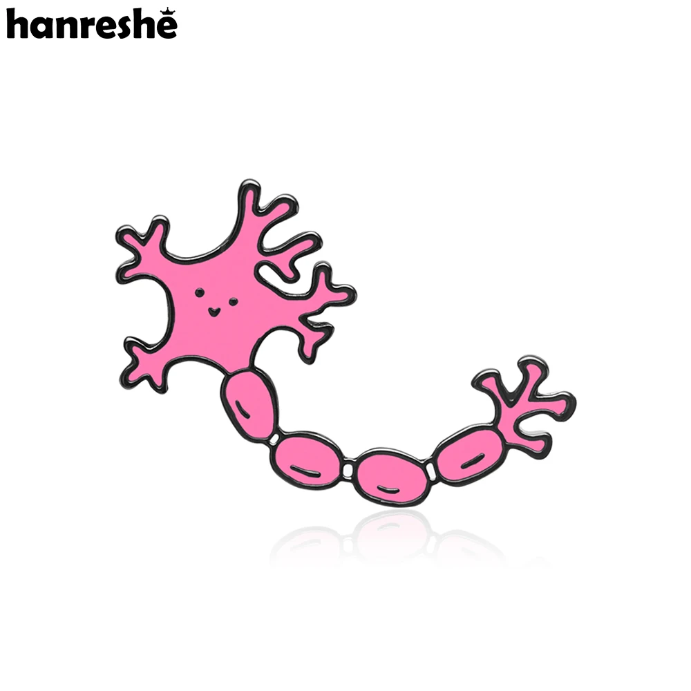 Hanreshe Cute Neuron Pink Enamel Brooch Pins Neurology Lapel Backpack ...