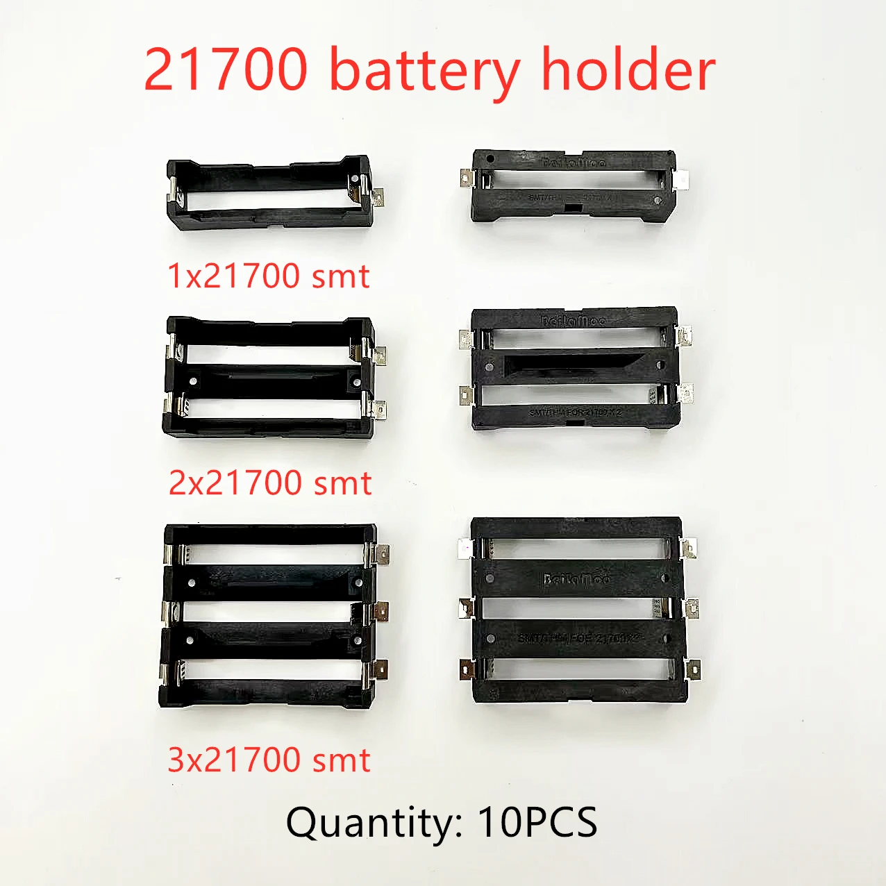 10pcs 21700 Battery Holder Smd Smt Battery Box 1x2x3s 21700 Storage Box ...