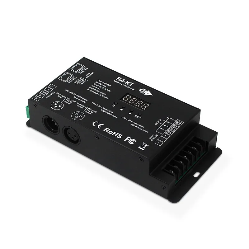 4CH DMX512 RDM LED Decoder DC12 24V PWM Dimmer DMX Decoder Stage Effect ...