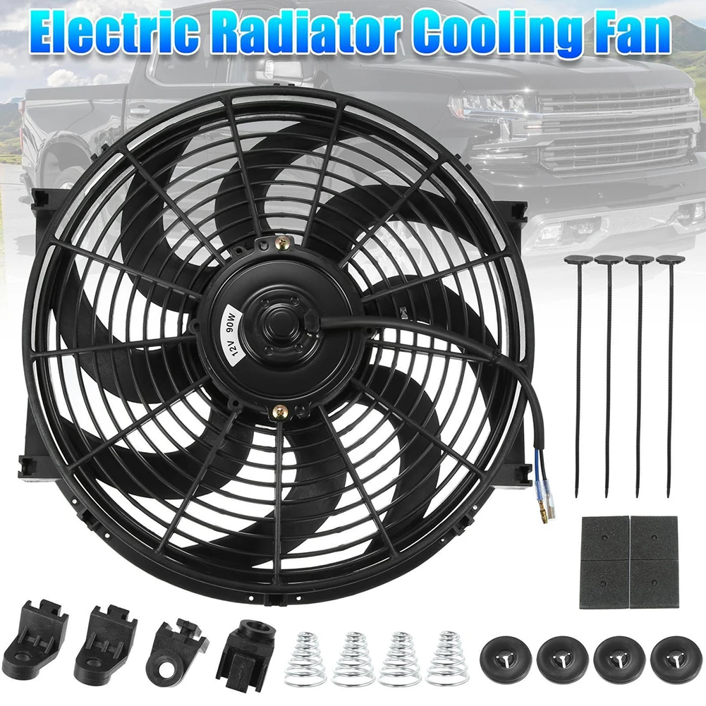 Electric-Car-Radiator-Cooling-Fan-High-Performance-12V-90W-8-Blades ...