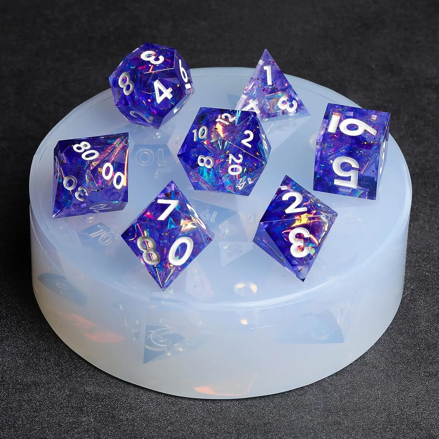 DND Sharp Edge Dice Silicone Mold Resin Casting Game Mould High ...