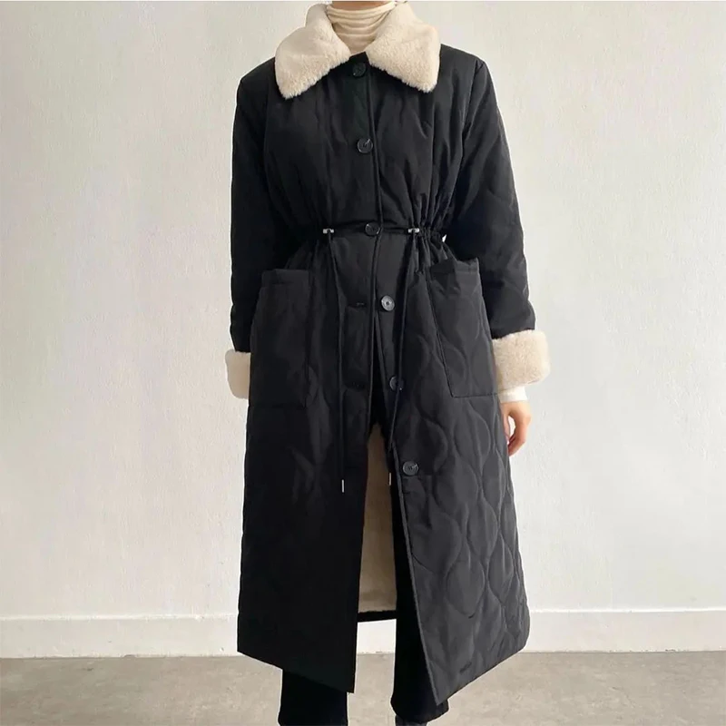Korean Long Parka Women | Female Long Parka Wool | Parkas Korean ...