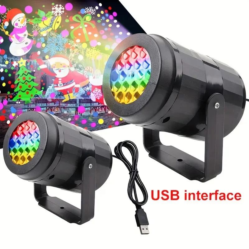 1pc-Christmas-Projector-LED-Fairy-Light-Indoor-Decor-USB-Snowflake-Xmas ...