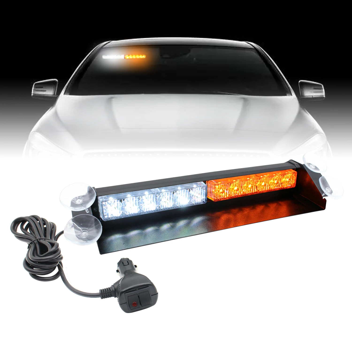 LED-Windshield-Emergency-Strobe-Dash-Light-Bar-12-24V-Interior-Visor ...