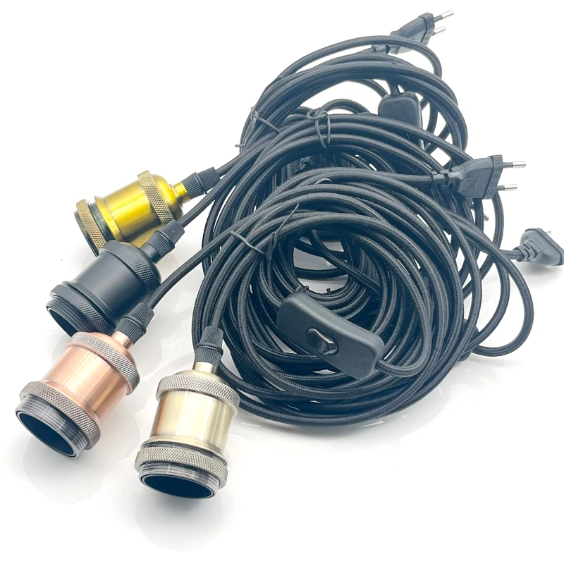 Suporte-da-l-mpada-pingente-vintage-com-cabo-e-plugue-Suporte-da-l ...