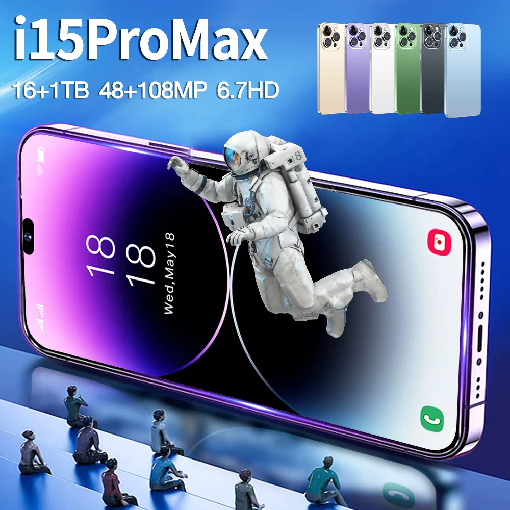 Globale version hd i15 pro max smartphone 6,7 zoll original vollbild telefon 16gb 1tb 7800mah ...