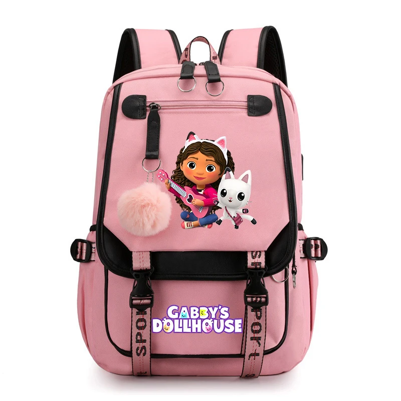 Cute-Gabby-s-Dollhouse-Backpacks-Kids-Cartoon-School-Bags-Girls-Gabby ...