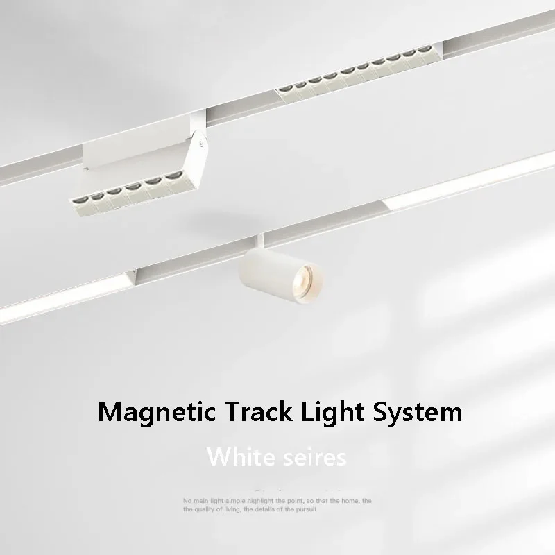 New-White-Magnetic-Track-Light-DC48V-LED-Downlight-Spot-Flood-Grille ...