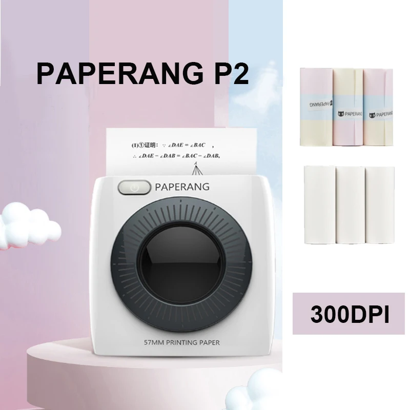 PAPERANG-P2-Pocket-Printer-300dpi-BT-Wireless-Printer-Portable-Thermal ...