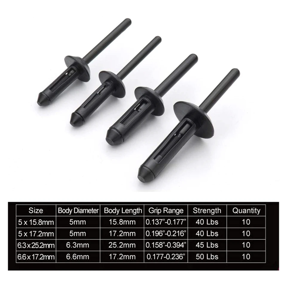 Plastic Rivet Gun 41 PCS PLASTIC POLY RIVET GUN QUICK SET RIVETER ...